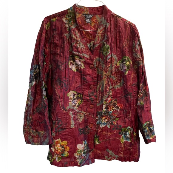Citron | Tops | Citron Vintage Kimonostyle Jacket With Pockets Size ...